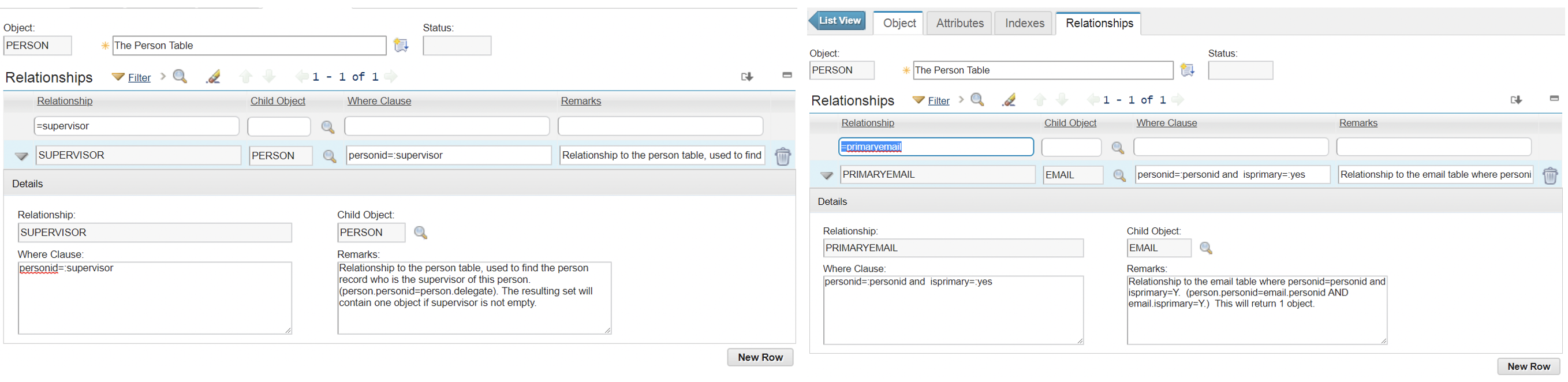 Maximo Relationships